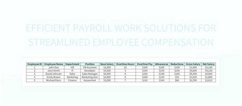 streamline employee compensation with efficient payroll solutions excel
