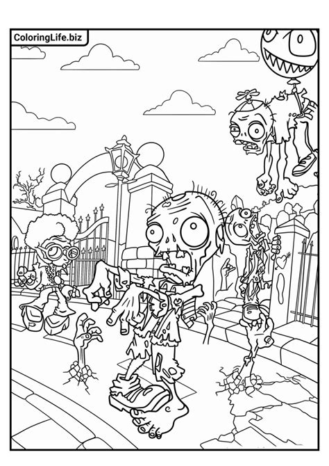 Раскраски Зомби против Растений Plants Vs Zombies