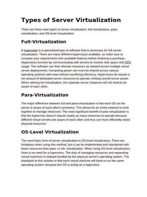 Types Of Server Virtualization Pdf