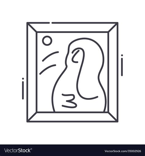 Picture Icon Linear Isolated Thin Royalty Free Vector Image