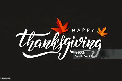 벡터 현실적인 격리 된 타이포 그래피 로고 행복 한 추수 감사절에 대 한가 인테리어와 분필 배경에 떠납니다 추수감사절에 대한