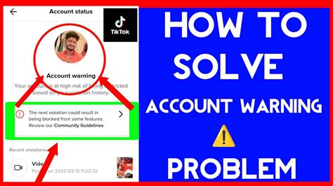TikTok Account Warning Problem Solved How To Solve Account Warning Problem On TikTok YouTube
