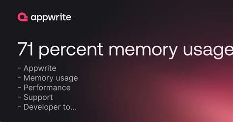71 Percent Memory Usage Threads Appwrite