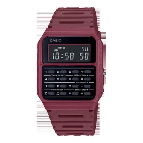 【奇異shops】casio 卡西歐 復古計算機電子錶 黑色的反轉液晶 紅x黑 Ca 53wf 4b 蝦皮購物