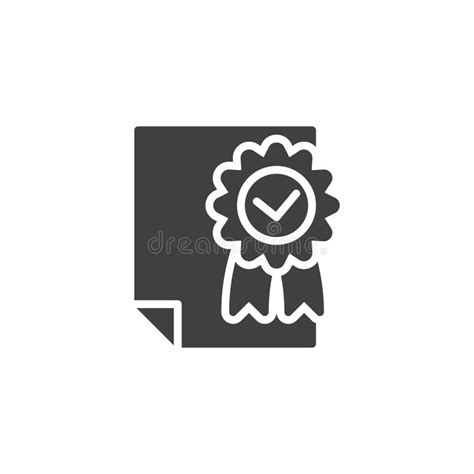 Document And Badge With Check Mark Vector Icon Stock Vector Illustration Of Document Control