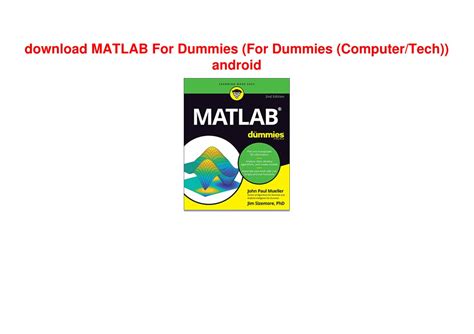 Ppt Download Matlab For Dummies For Dummies Computertech Android