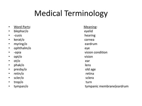 Ppt Medical Terminology Powerpoint Presentation Free Download Id