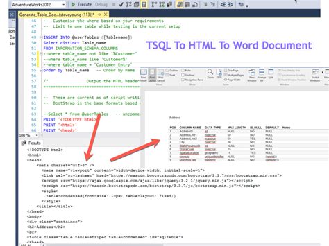 Use Tsql To Generate Sql Server Schema Documentation — Steve Young Creative