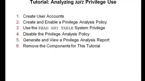 Analyzing Any Privilege Use With Oracle Database Vault Youtube