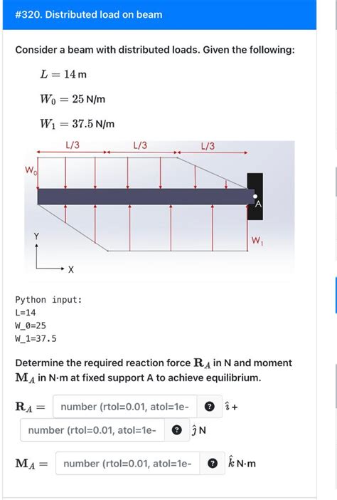 solved consider a beam with distributed loads given the