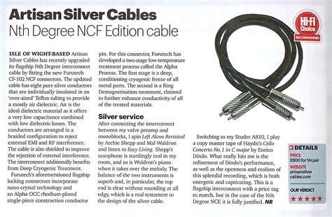 Artisan Silver Cables Ncf Review 2023
