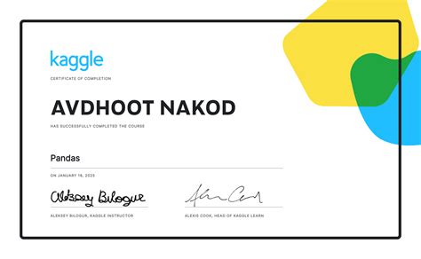 Avdhoot Nakod Completed The Pandas Course On Kaggle