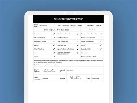 Vehicle Check Defect Report For Servicem8