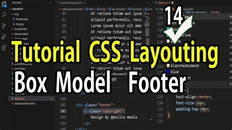 belajar css layouting 14 membuat website sederhana box model membuat footer web youtube