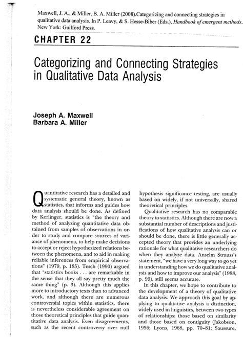 pdf categorizing and connecting strategies in qualitative data analysis