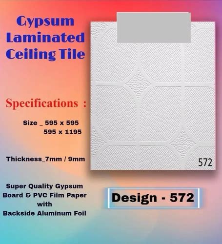 Pvc Laminated Gypsum Ceiling Tiles Specification Sheet