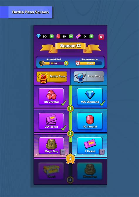 Battle Pass Screen Gui Behance