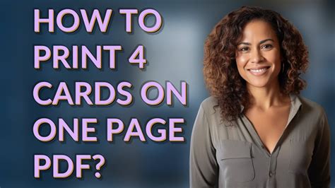 How To Print 4 Cards On One Page Pdf Youtube