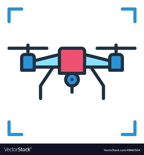 Quadcopter Or Drone Concept Colored Icon Symbol Vector Image