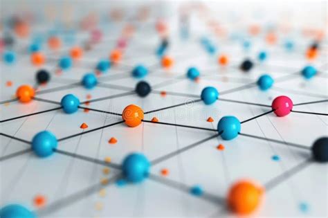 Colorful Network Of Connected Spheres Representing Data Technology And Innovation Stock