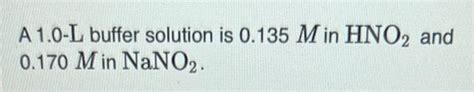 Solved A 1300−ml Buffer Solution Is 0110m In Nh3 And