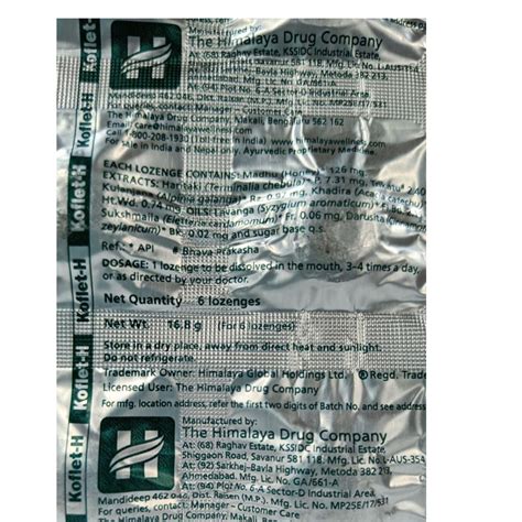 Himalaya Koflet-H Ginger, 6 Lozenges Price, Uses, Side Effects ...