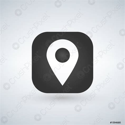 Map Pointer Or GPS Location Symbol Over The Application Icon Stock