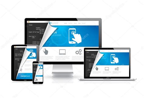 Responsive Web Design Vector With Html Code Script In Background Stock Vector By MPF