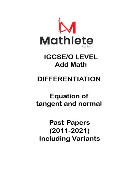 Differentiation Tangent And Normal Download Free Pdf Tangent Equations