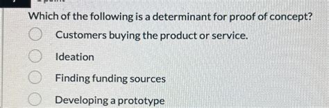 Solved Which Of The Following Is A Determinant For Proof Of