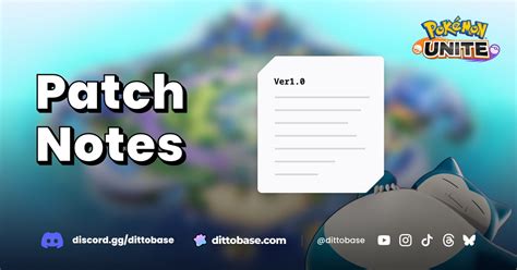Pokémon Unite Patch Notes Dittobase