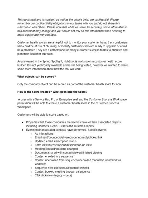 Customer Health Score Preview Pdf World Wide Web Internet And Web