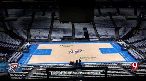 OKC Thunder Playoff Shirts Placed On Paycom Center Seats Ahead Of Sunday S Matchup With Pelicans