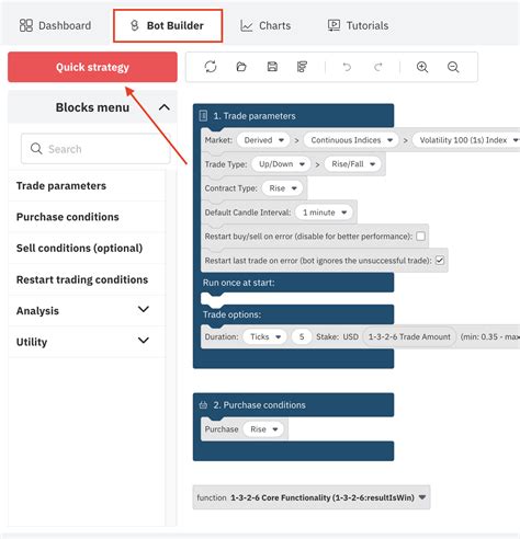 quick strategy martingale in dbot deriv bot deriv community