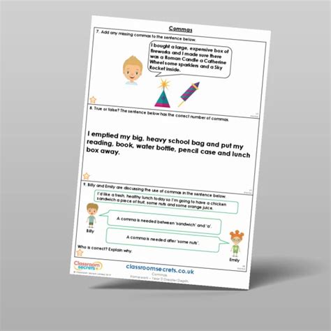 Year 3 Commas Homework Resource Classroom Secrets