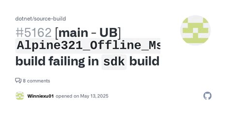 Main Ub `alpine321offlinemsftsdkx64` Build Failing In `sdk