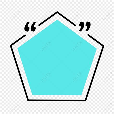 Blue Pentagonal Dialog Box With Black Lines Bubble Dialog Box Chat Box