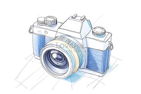 손으로 그린 현실적인 카메라 일러스트 무료 다운로드 Lovepik