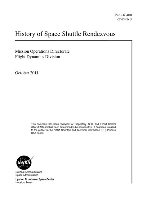 History Of Space Shuttle Rendezvous Pdf Space Rendezvous Docking