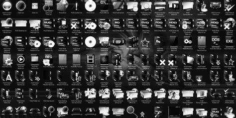 Skinpacktheme For Windowshud Black And White Iconpack 7tsp