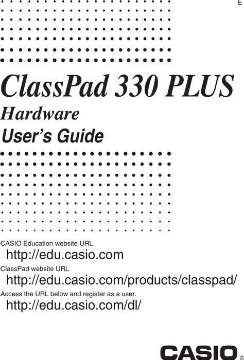 Casio Classpad 330 Plus Owners Manual Plus Hardware Eng