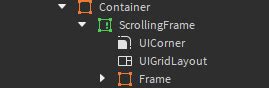 How can I fix UI Inside of a StrollingFrame with a UIGridLayout? - Scripting Support - Developer ...