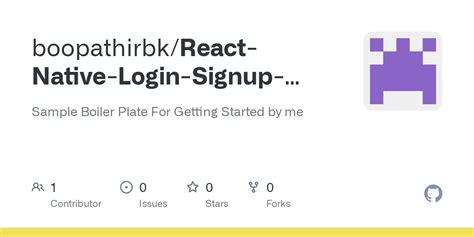 Github Boopathirbk React Native Login Signup Dashboard Template Sample Boiler Plate For