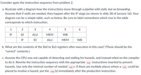 solved by an expert consider again the instruction sequence sequence