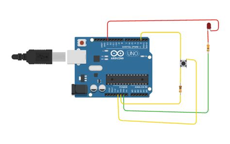 circuit design pushbutton with led tinkercad
