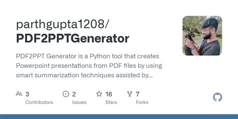 Github Parthgupta1208pdf2pptgenerator Pdf2ppt Generator Is A Python