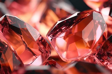 Premium Ai Image Abstract Geometric Translucent Glassy Red Crystals