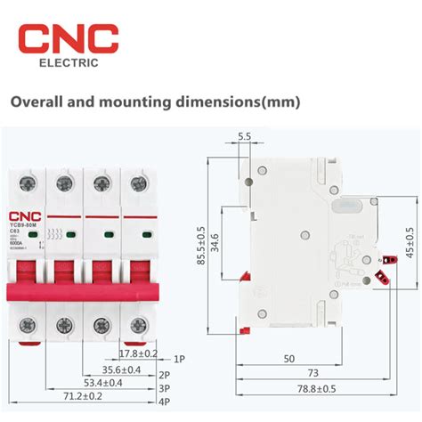 RCBO 2P 80A 2way 80A 2P RCBO 100mA เบรกเกอรกนดด AC ON Grid L N Residual Current Circuit