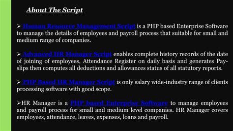 Ppt Php Based Hr Manager Script Human Resource Management Script
