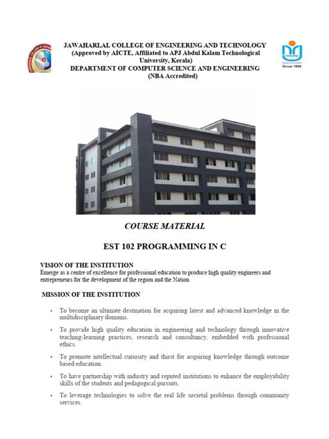 Est 102 Computer Programming In C Pdf Central Processing Unit Computer Data Storage